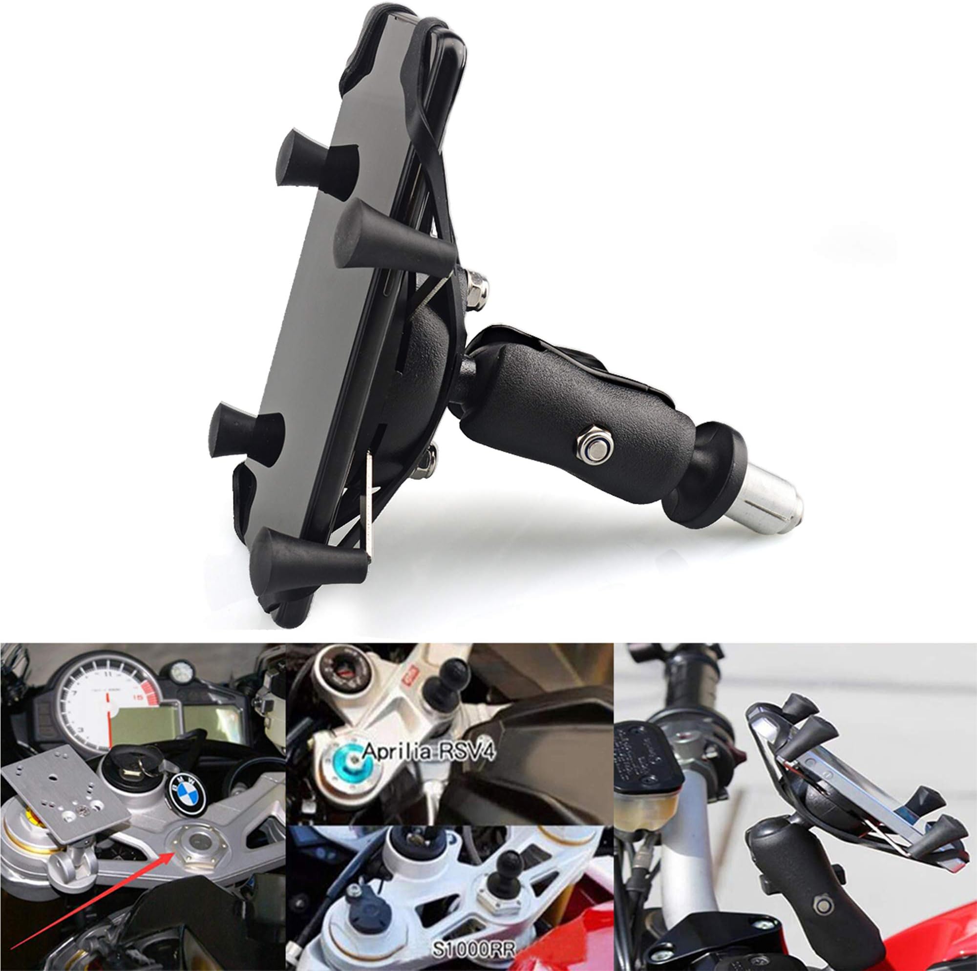 evomosa Motorbike Cell Phone Holder Mount GPS Support Stand for 4 ...
