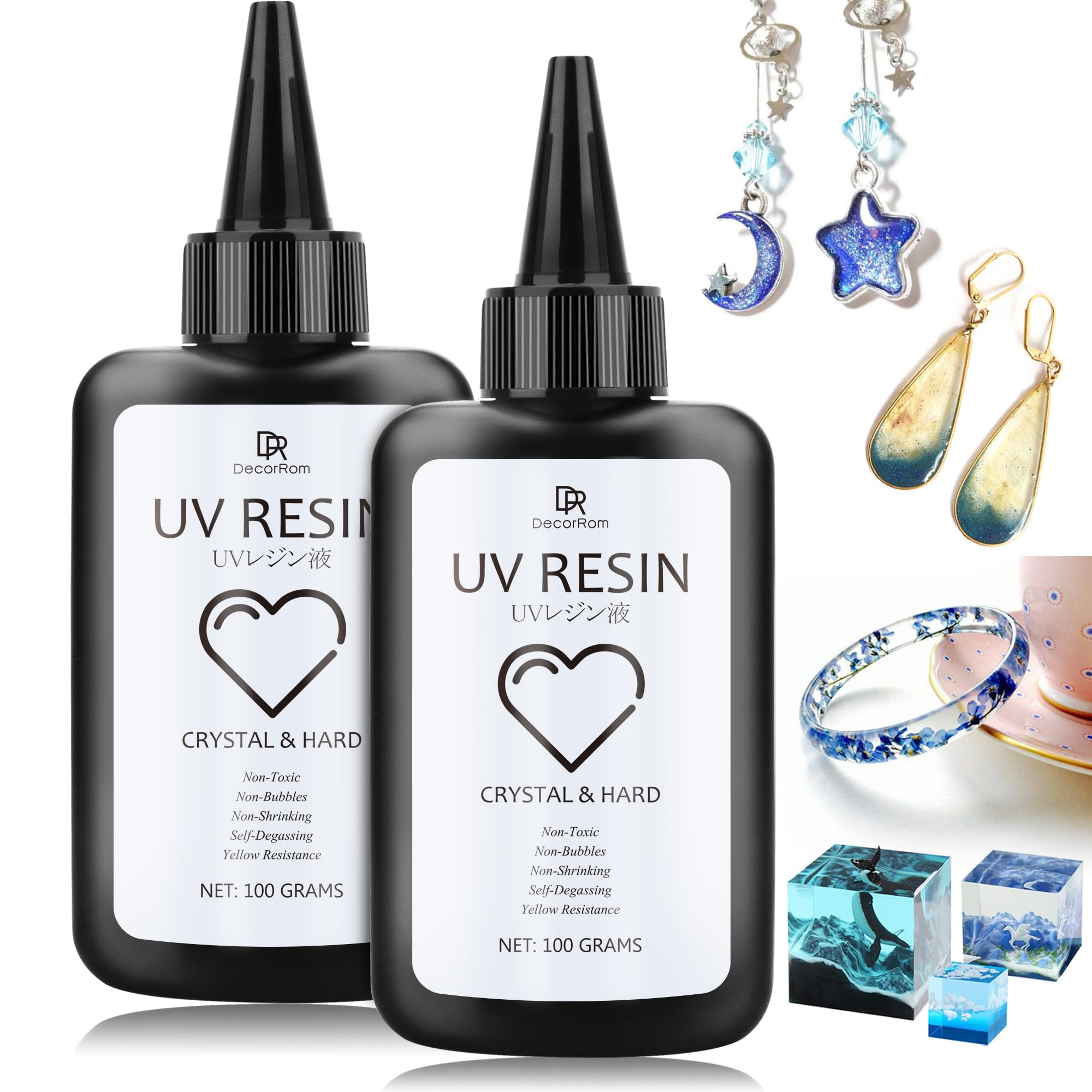 UV Resin - Upgraded 200g Crystal Clear Hard UV Glue for Jewelry Making ...
