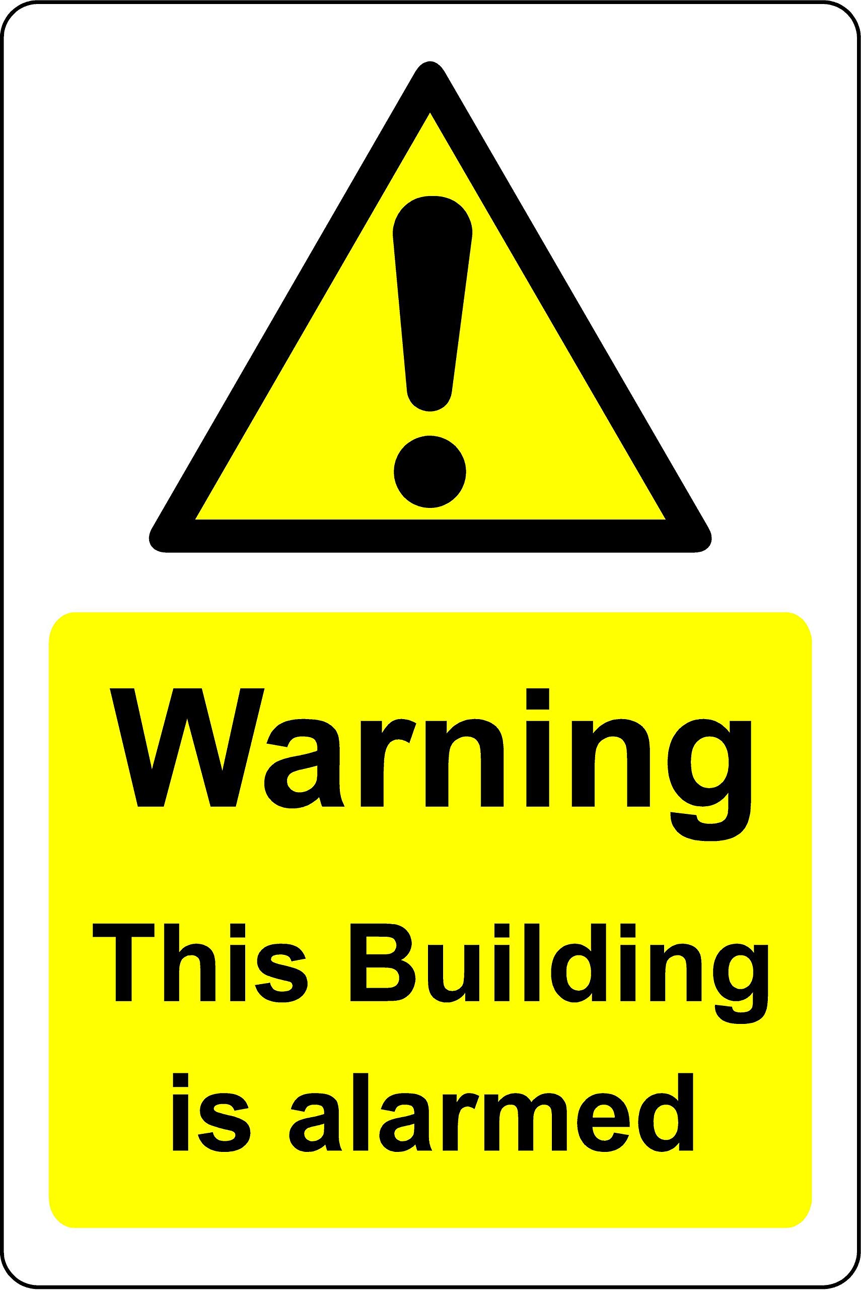 Warning this building is alarmed intruder security Safety sign ...
