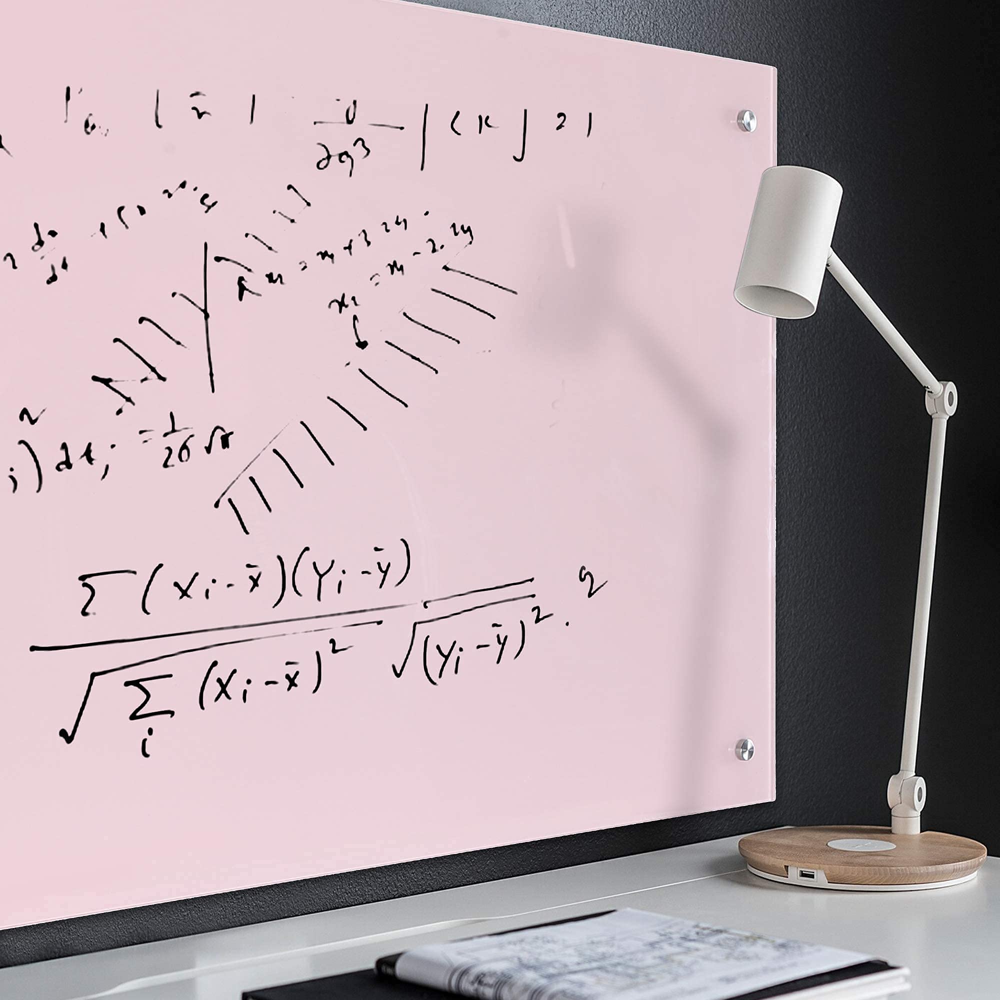 R&G Magnetic Pink Glass Dry Erase Board for Wall,48"x36â€œ Pink ...