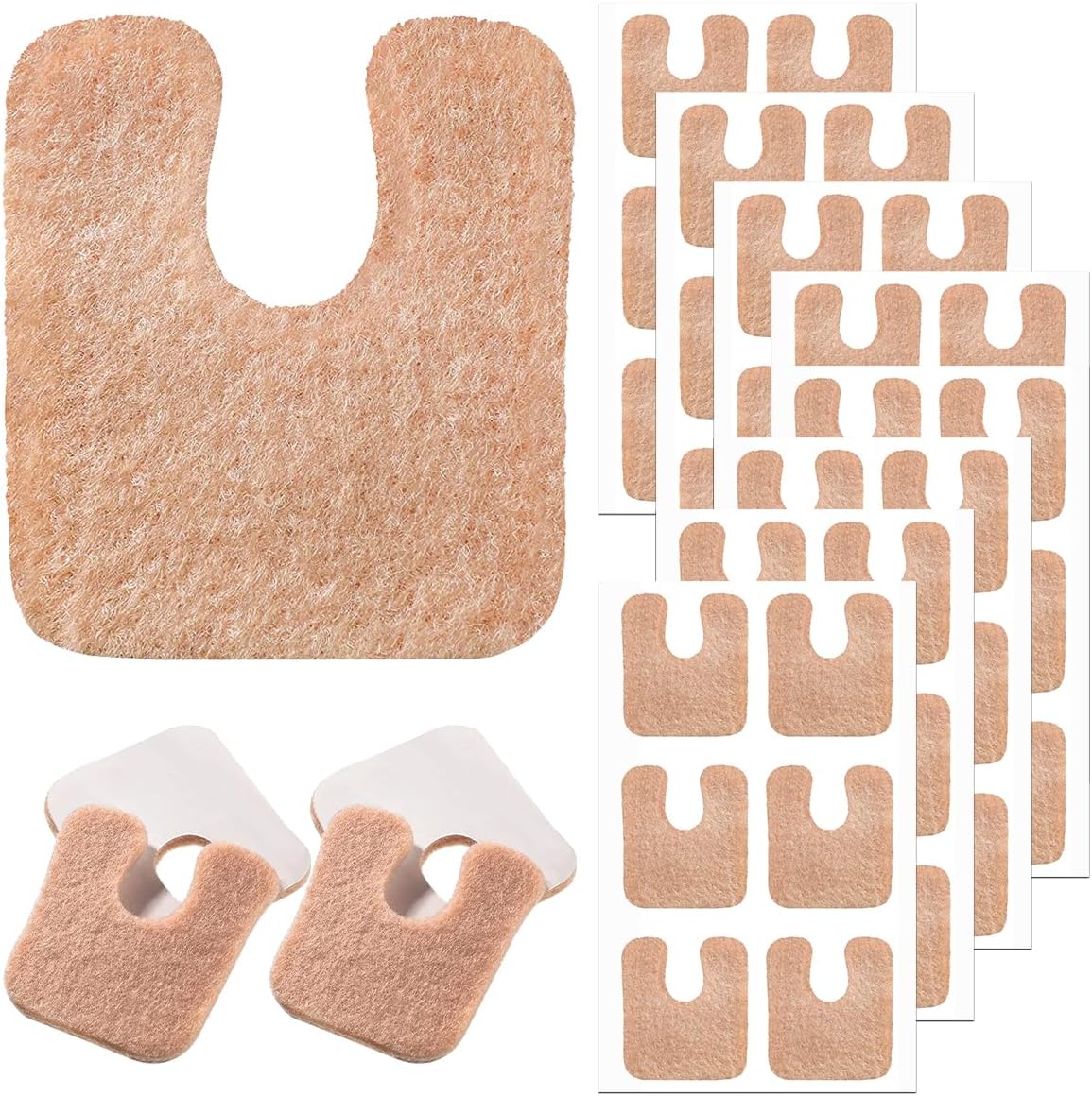Amazon.com: 48 Pieces U Shaped Felt Callus Pads Metatarsal Pads ...