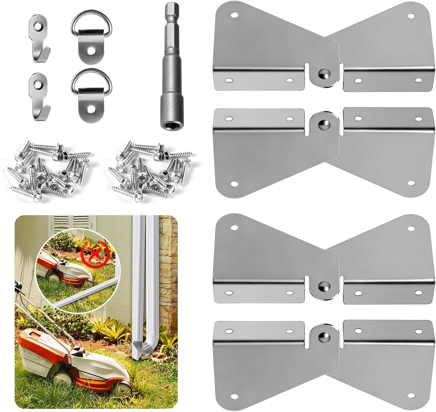 Eegoowa Gutter Extension Hinge, Includes Water Pipe retaining Hook ...