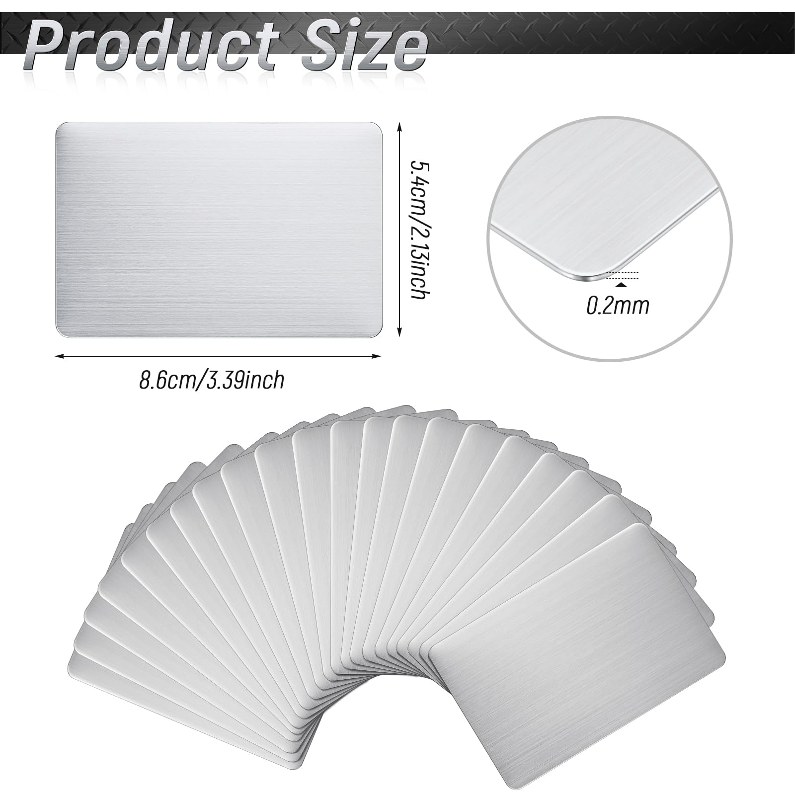 Snapklik.com : Tandefio 50 Pcs 304 Stainless Steel Metal Business Cards ...