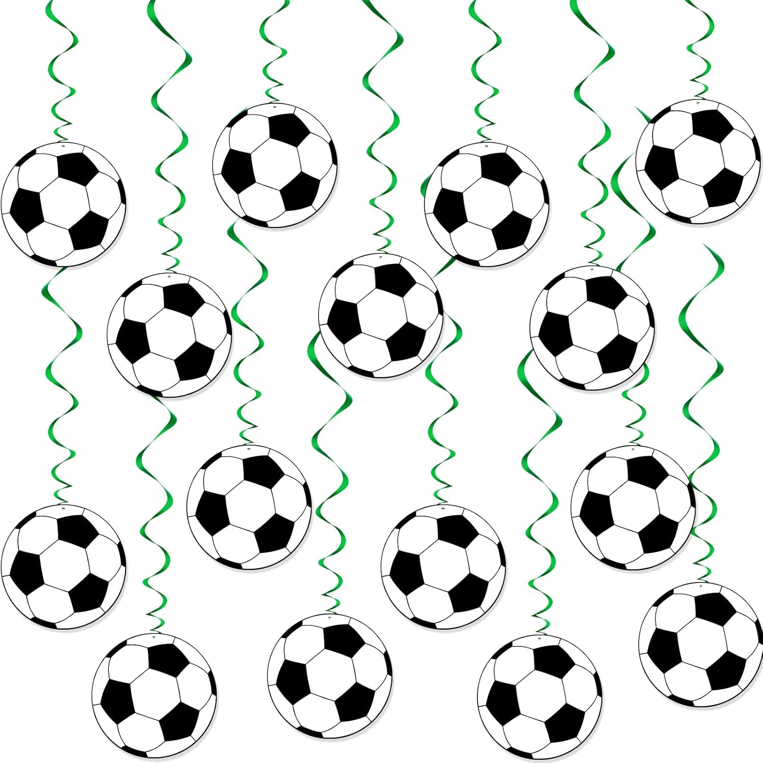 Amazon.com: Lewtemi 30 Pcs Soccer Ball Hanging Swirls Soccer Party ...