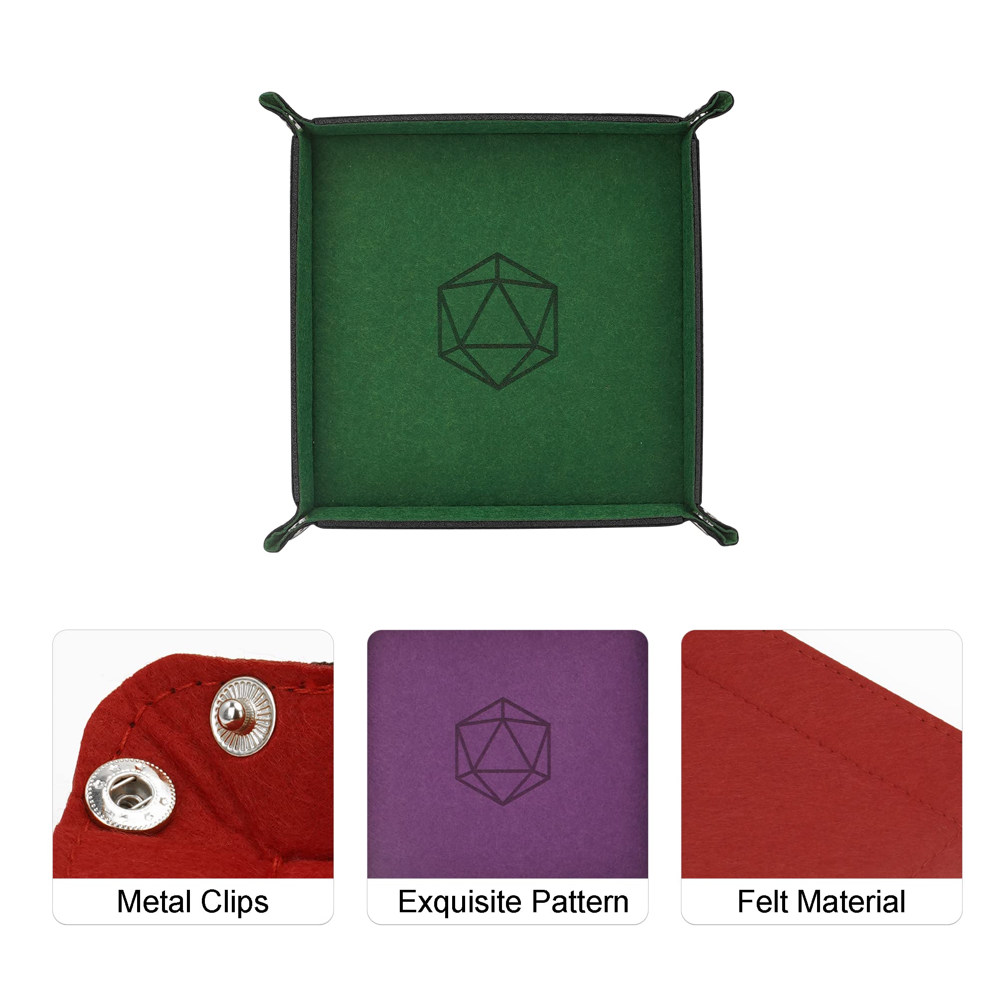 Snapklik.com : KISLANE Folding Dice Tray, 4-Piece Set - Felt Dice ...