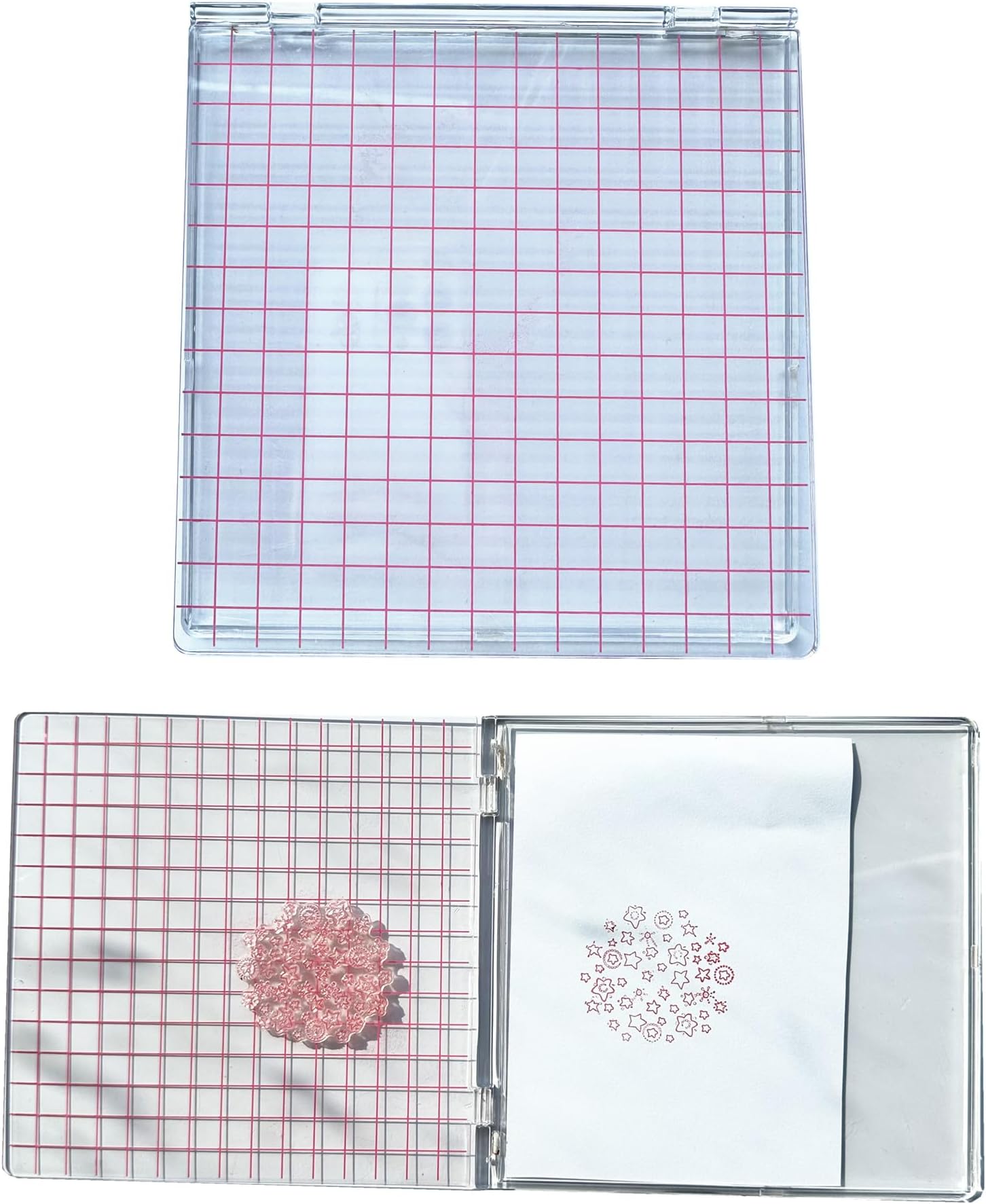 Amazon.com: Arbuya Acrylic Stamp Block with Grid 6.3”x6.3 Perfect ...