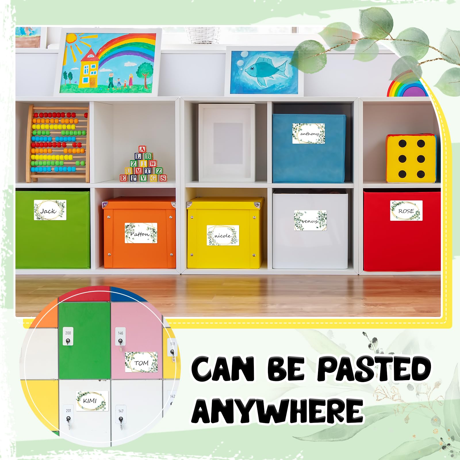 Snapklik.com : Henoyso 108 Pcs Eucalyptus Name Tags Sticker For ...