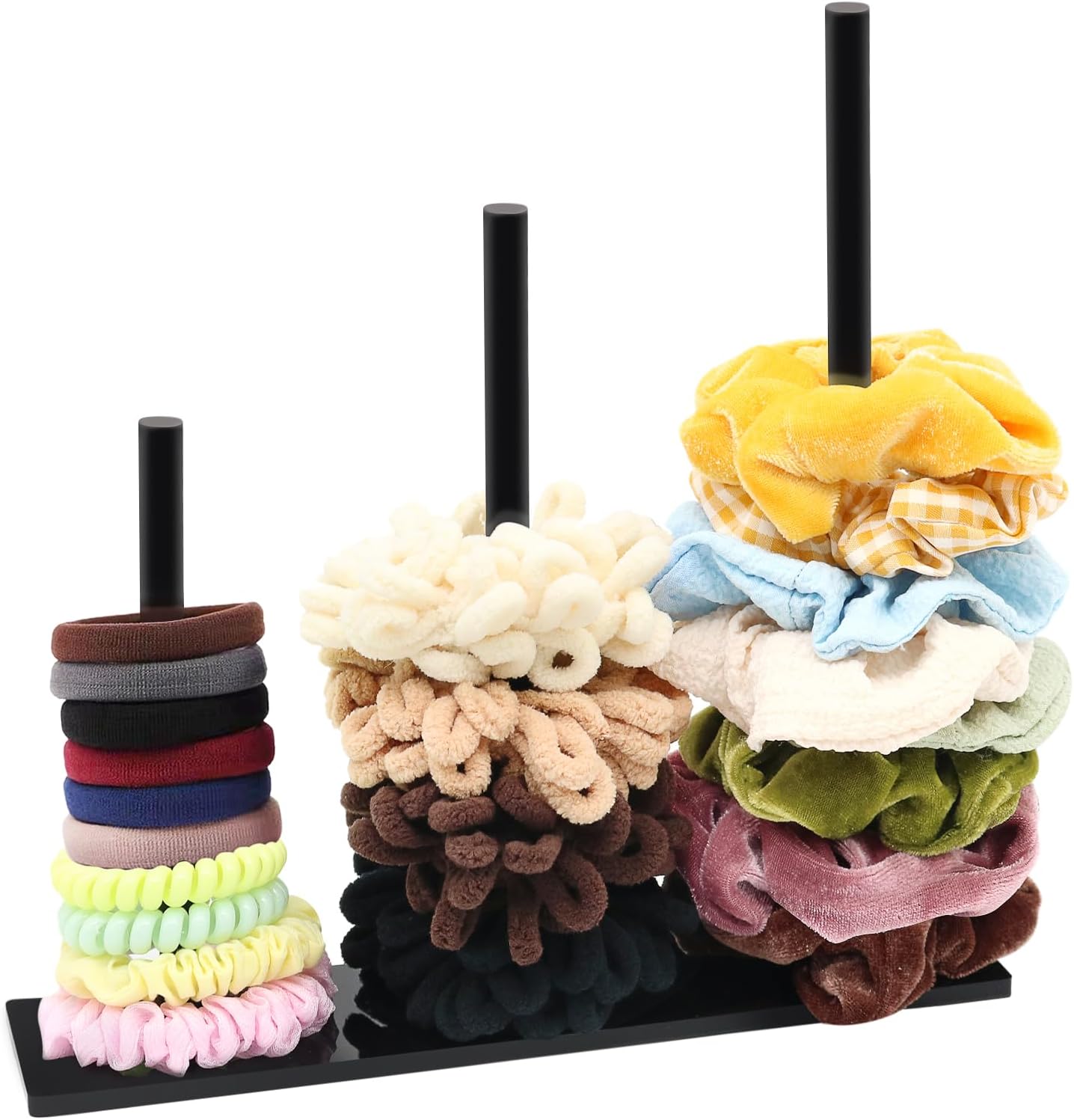 Amazon.com: SMUK 3-Tiers Acrylic Scrunchie Holder Organizer, Black Hair ...