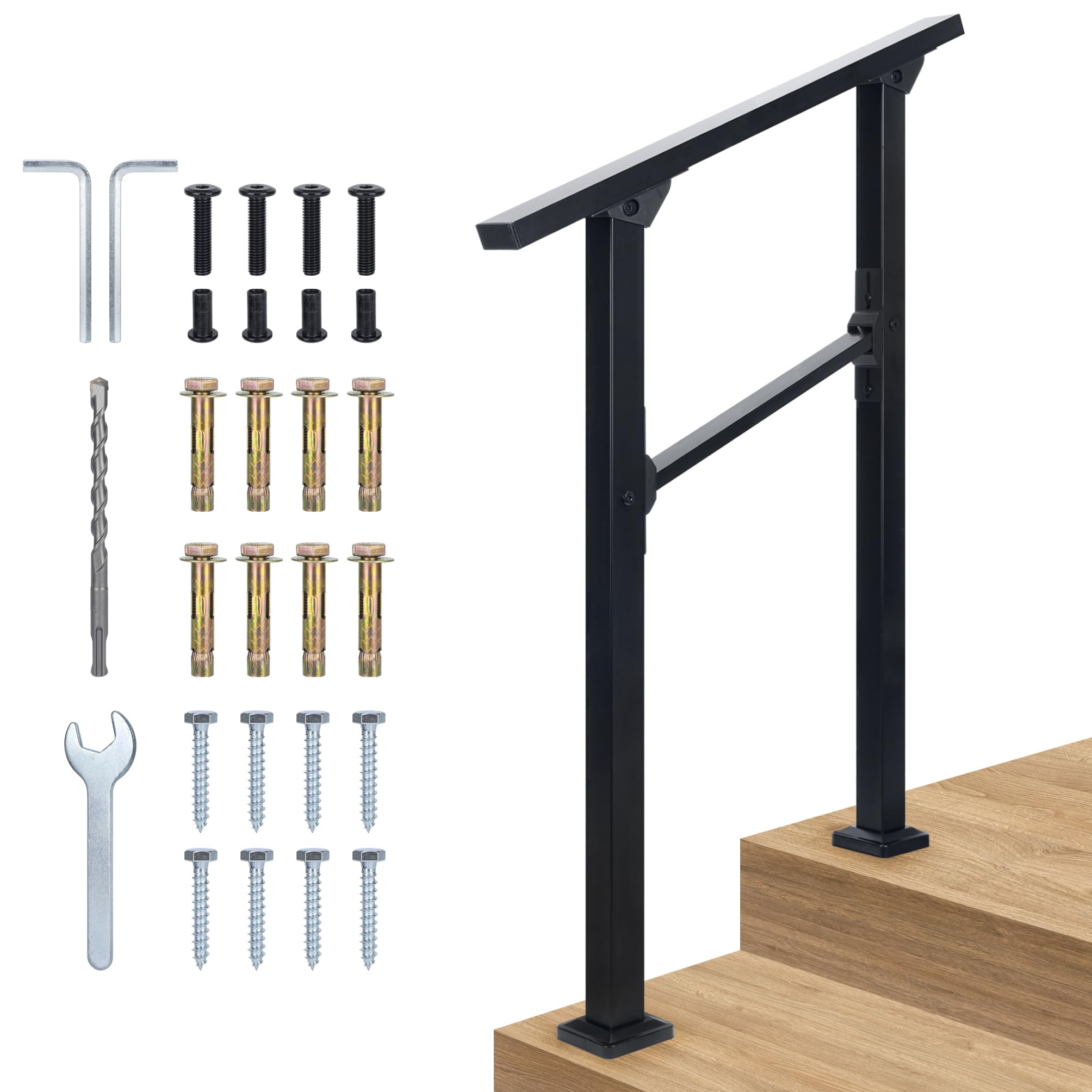 Snapklik.com : SANKINS Handrails For Outdoor Steps Fit 1 To 2 Steps ...