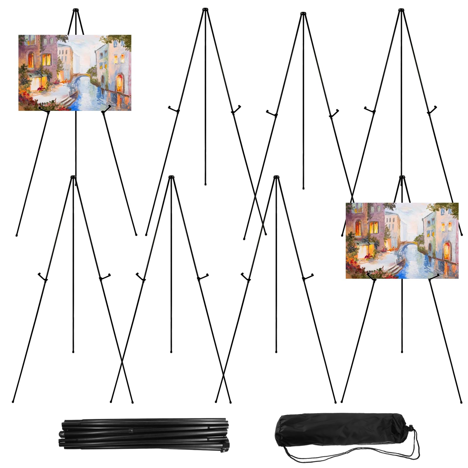 Amazon.com: JEAWIWI 8 Pcs Easel Stand for Sign 65 Inches, Portable ...