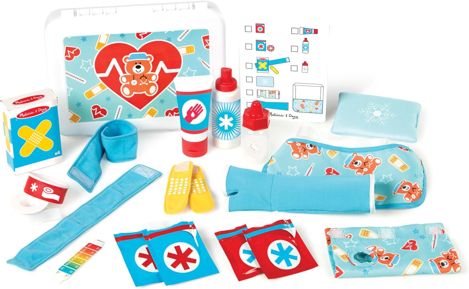 Melissa & Doug Get Well First Aid Kit Play Set – 25 Toy Pieces ...