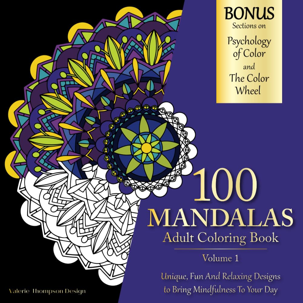 Amazon.com: 100 Mandalas Adult Coloring Book (Volume 1): 100 Beautiful ...