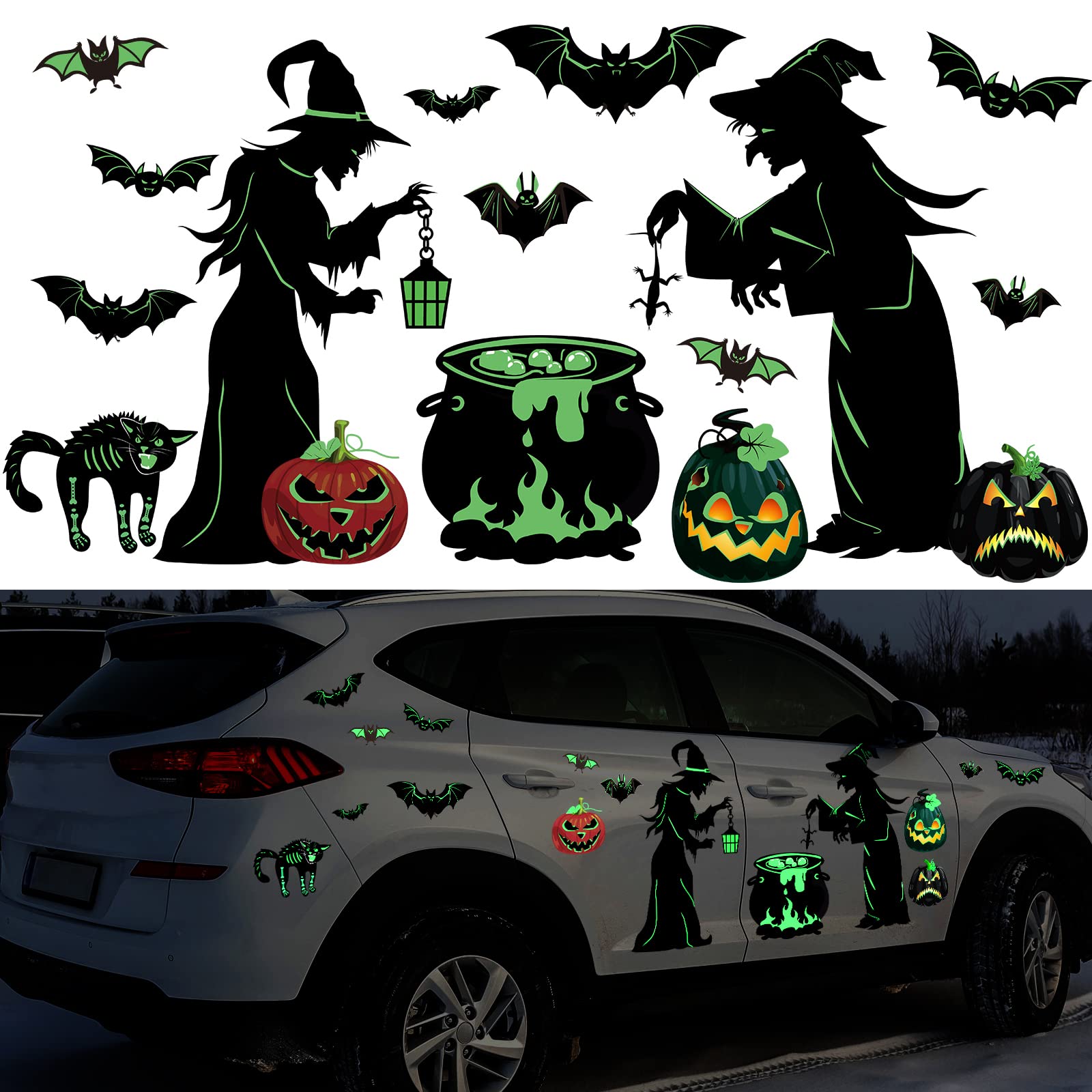 Amazon.com: 16 Pieces Halloween Magnet Decorations Luminous Halloween ...