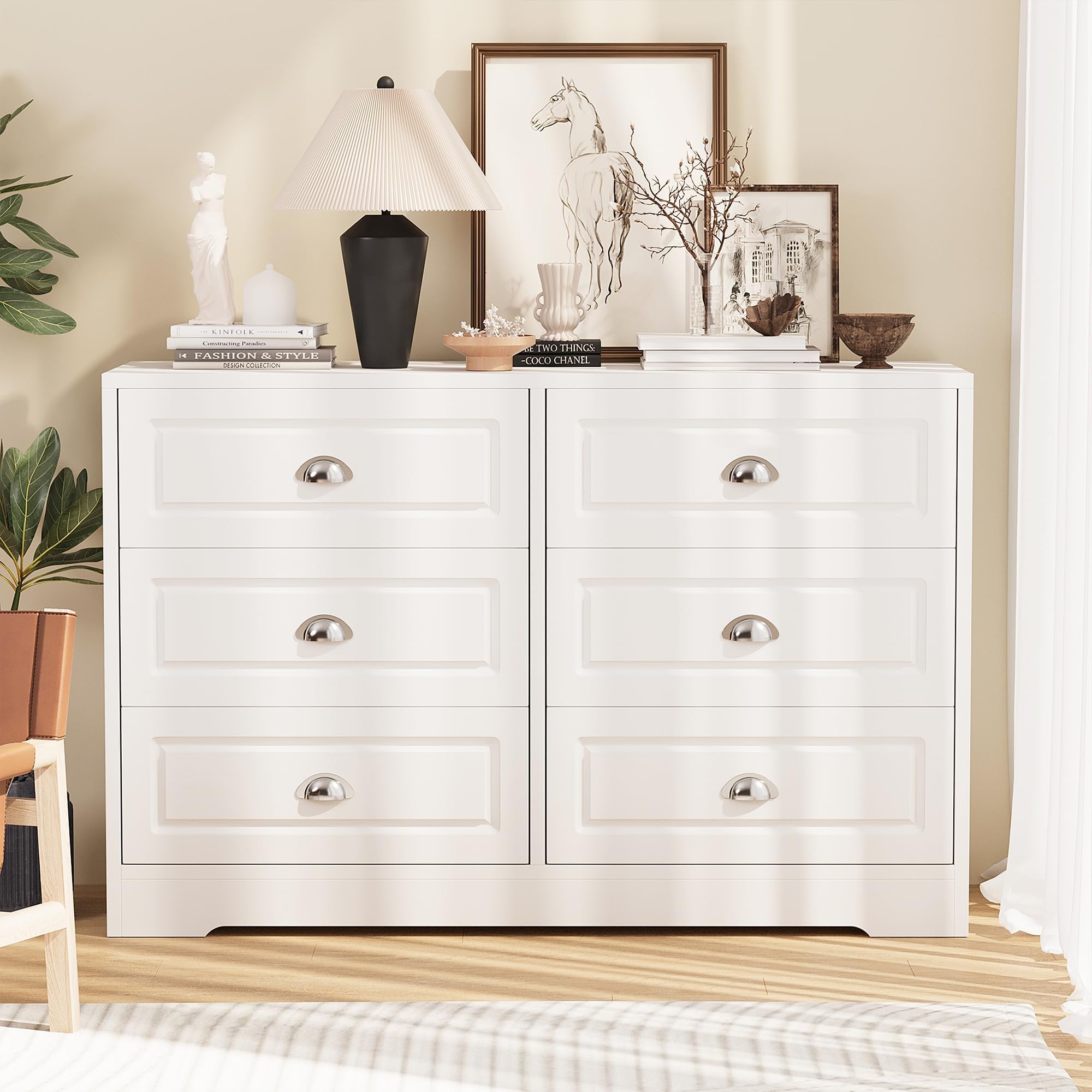 Amazon.com: Homsee Modern Dresser Storage Chest with 5 Drawers & Metal ...