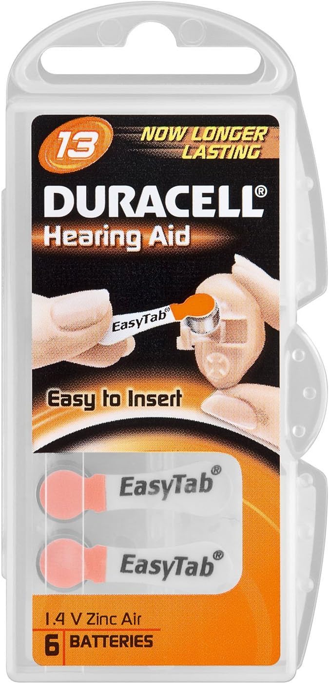 Amazon.com: Duracell Size 13 Hearing Aid Batteries - Pack of 6 : Health ...
