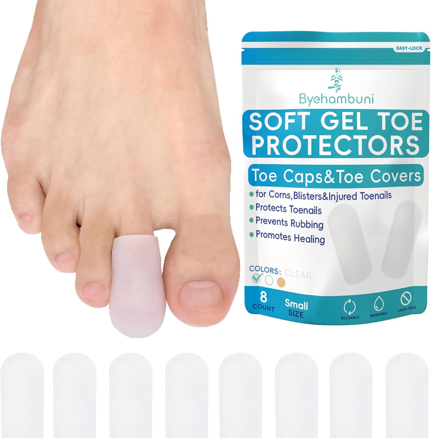 Amazon.com: Byehambuni Gel Toe Protectors for Men and Women - 8 Pack ...