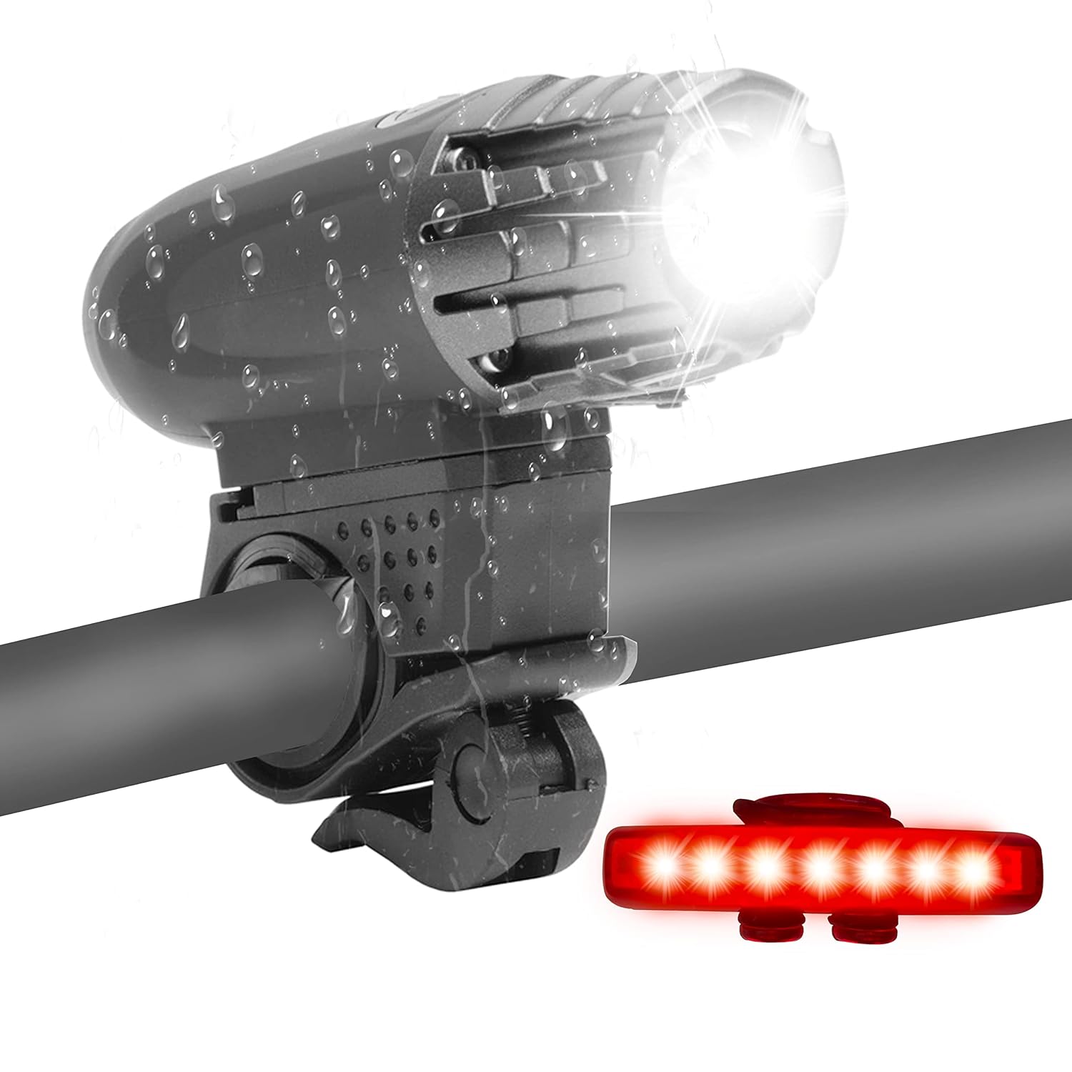 Himiway LED Bike Light Set/Light Set Solar Charging/+ Battery Indicator + Horn/+ Speedometer ...
