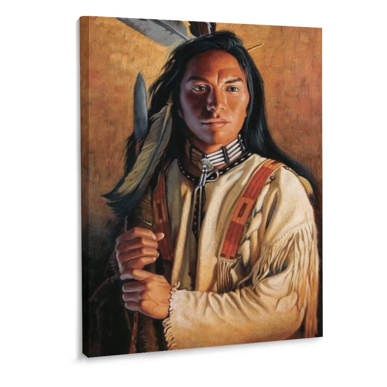 Guerrero Indio Nativo Americano Lienzo Jefe Indio Guerrero Nativo