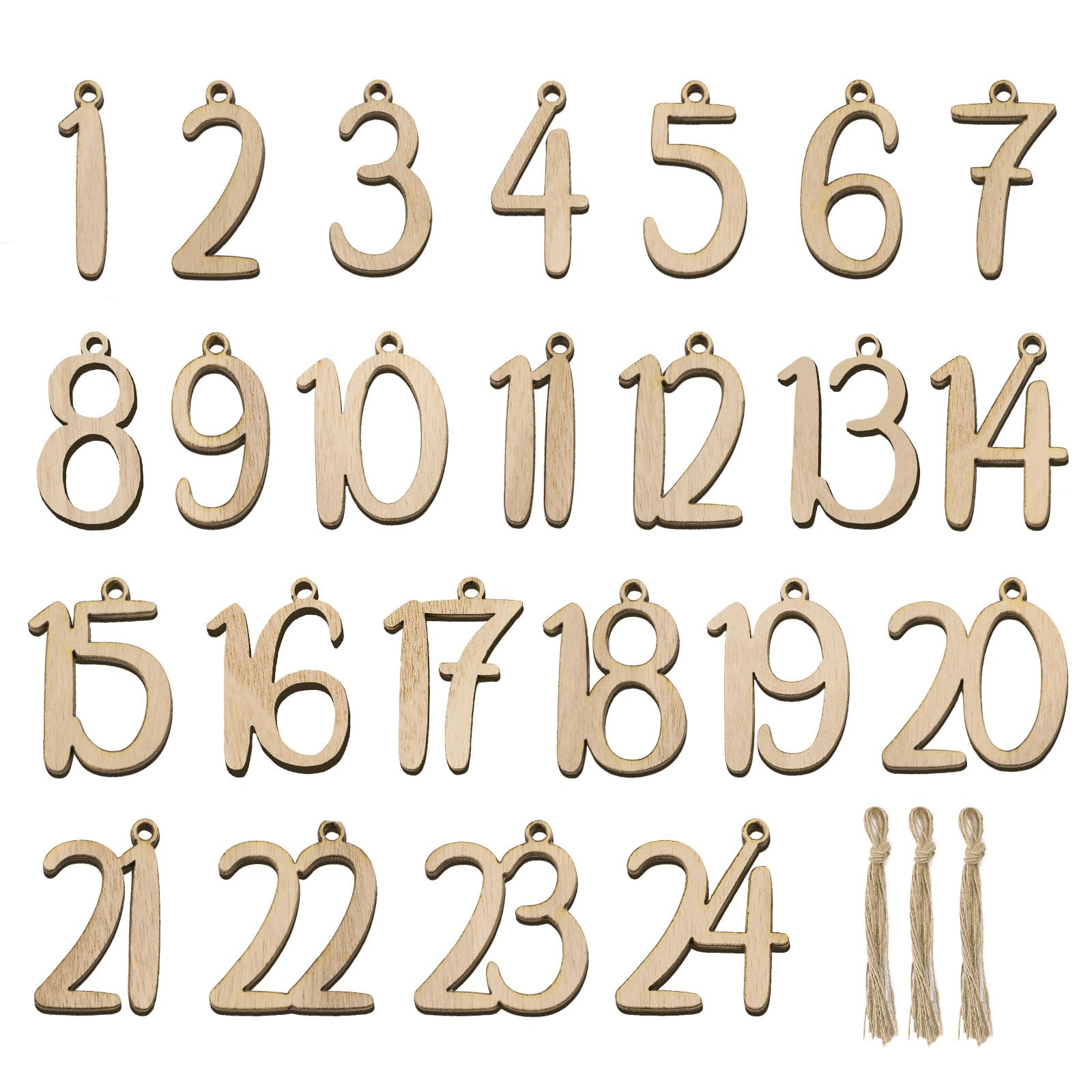 BETESSIN 1-24 Number Wooden Calendar, Christmas Countdown Advent ...