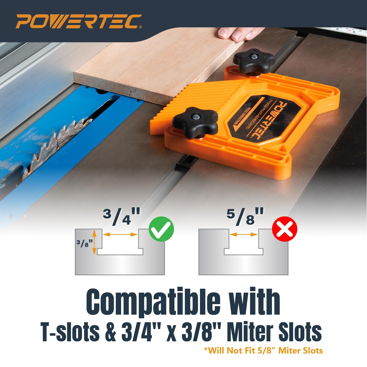 Snapklik.com : POWERTEC Universal Featherboard For Table Saw, Router ...