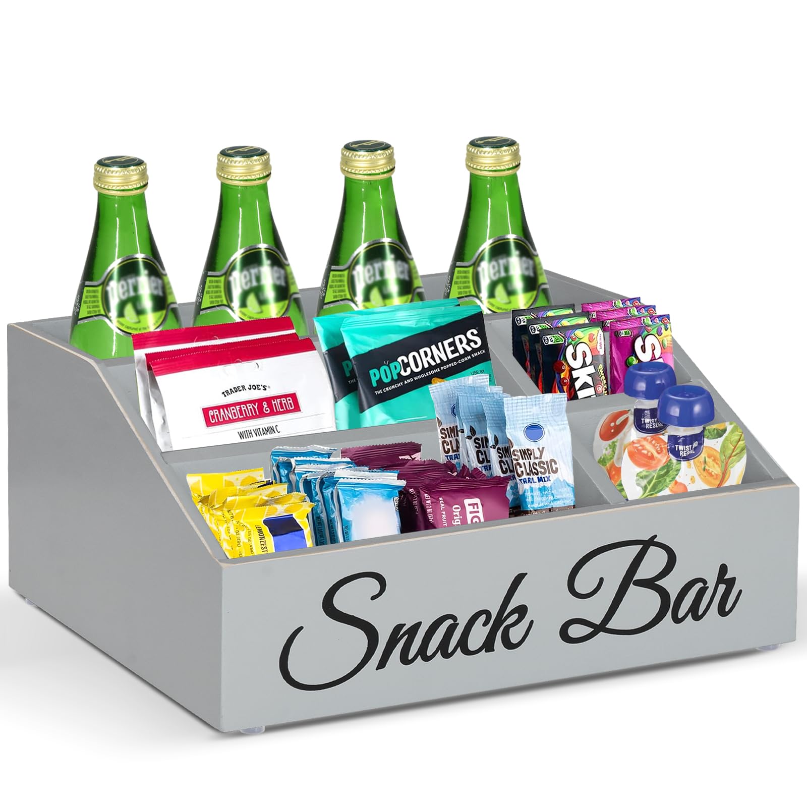Snapklik.com : Snack Organizer For Countertop, Wooden Snack Tray And ...