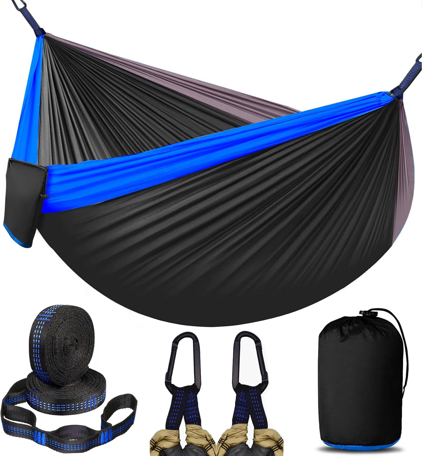 Double Camping Hammock, Two Person Hammocks with 2 Tree Straps(16+2 ...