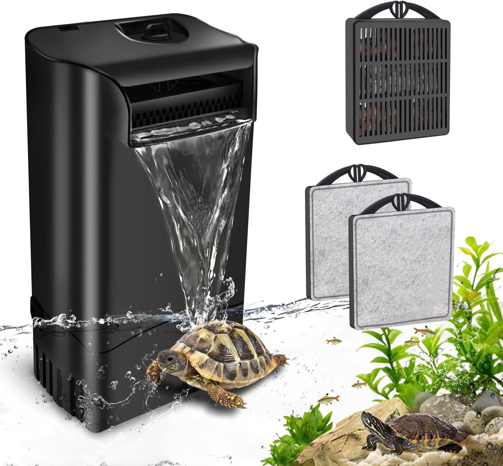 Amazon.com : hygger Turtle Tank Filter for 5-55gallon Low Water Level ...