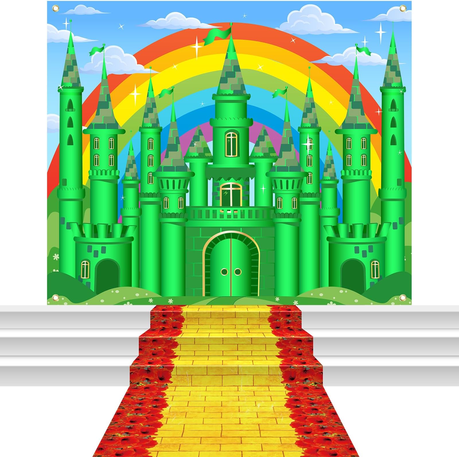 Amazon.com : Tingjoo 2 Pcs Yellow Brick Road Runner and Emerald Castle ...