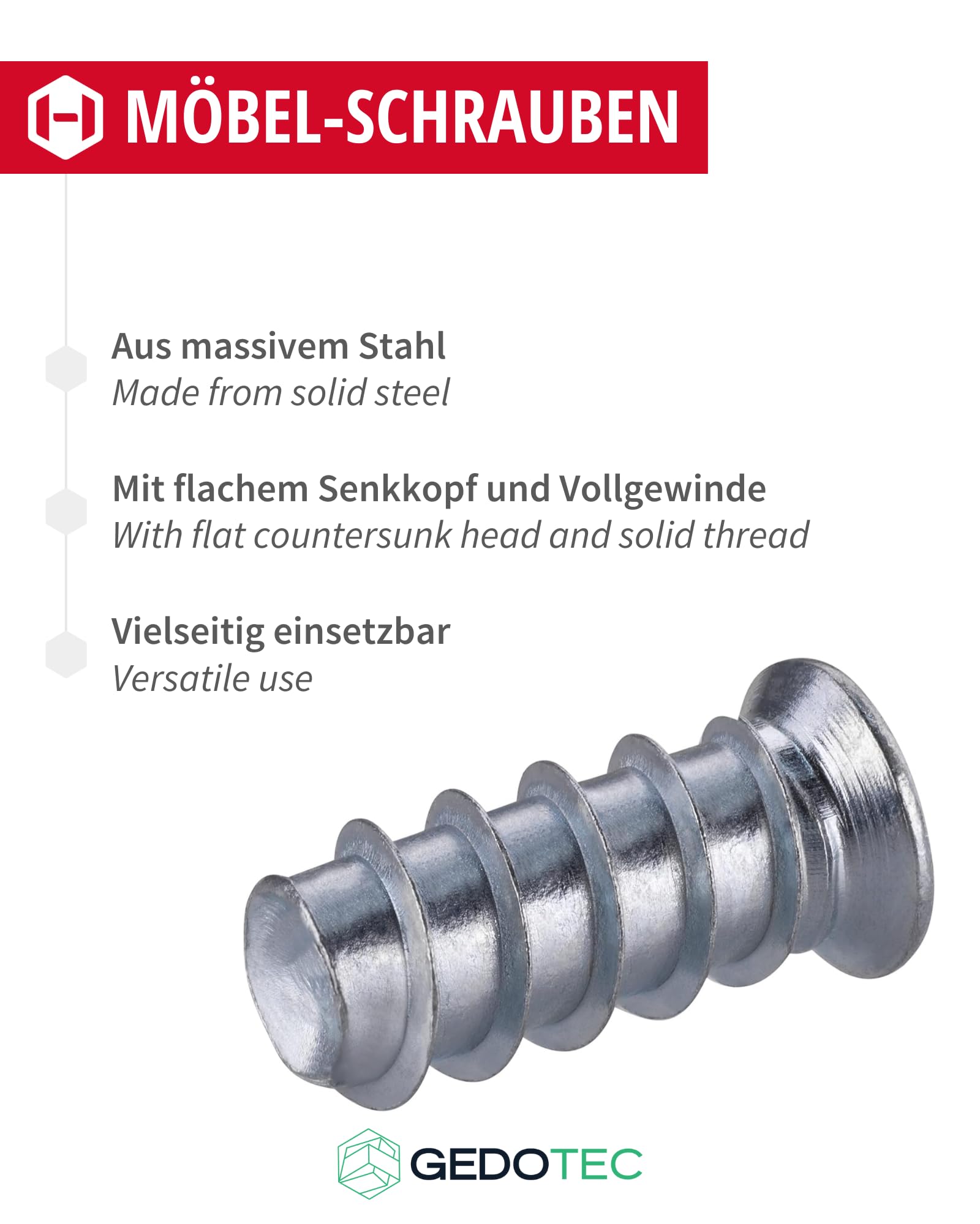 Gedotec Professional Special Screw Varianta Full Thread Head Furniture ...