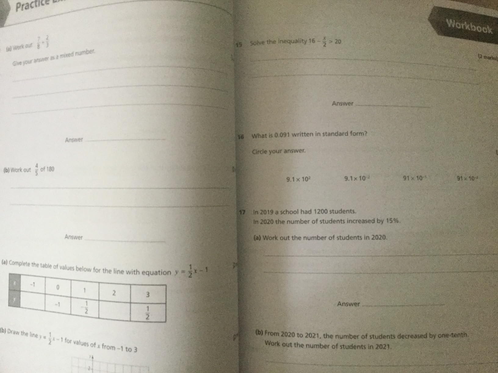 AQA GCSE 9-1 Maths Foundation Workbook: Ideal for the 2024 and 2025 ...