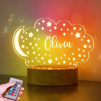 Amazon.com: Personalized Baby Gift Name Night Light for Kids Girls Boys ...