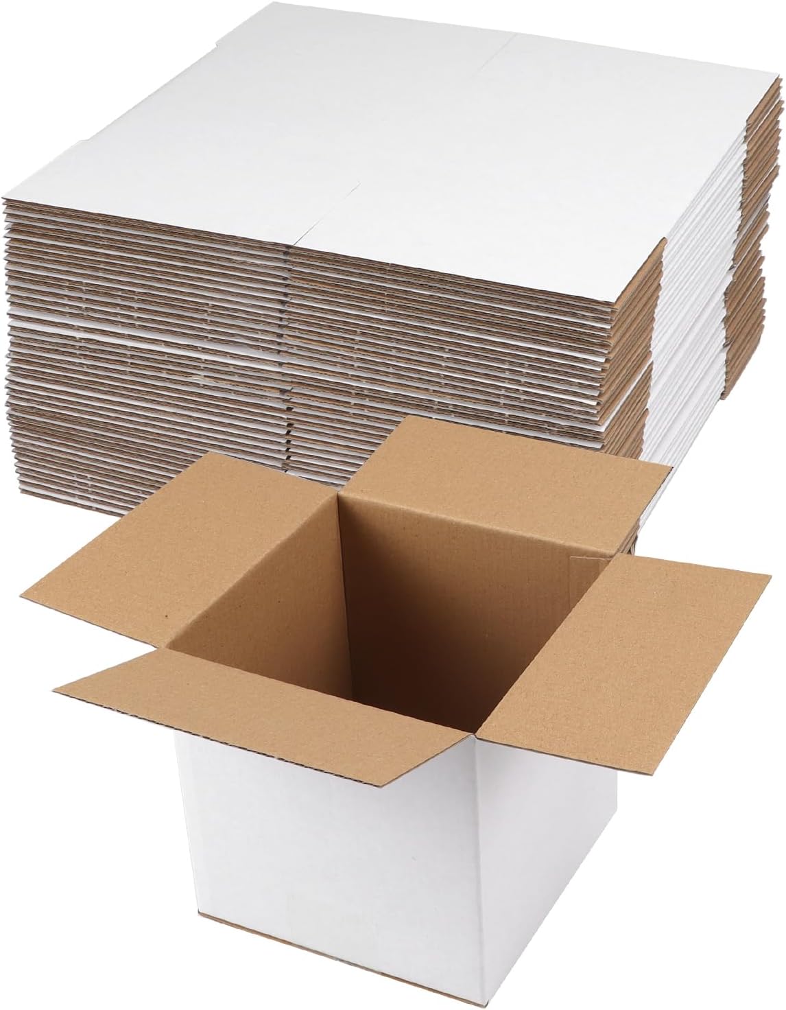 Amazon.com: Hoikwo 6x6x6 Shipping Boxes Set of 40, White Corrugated ...