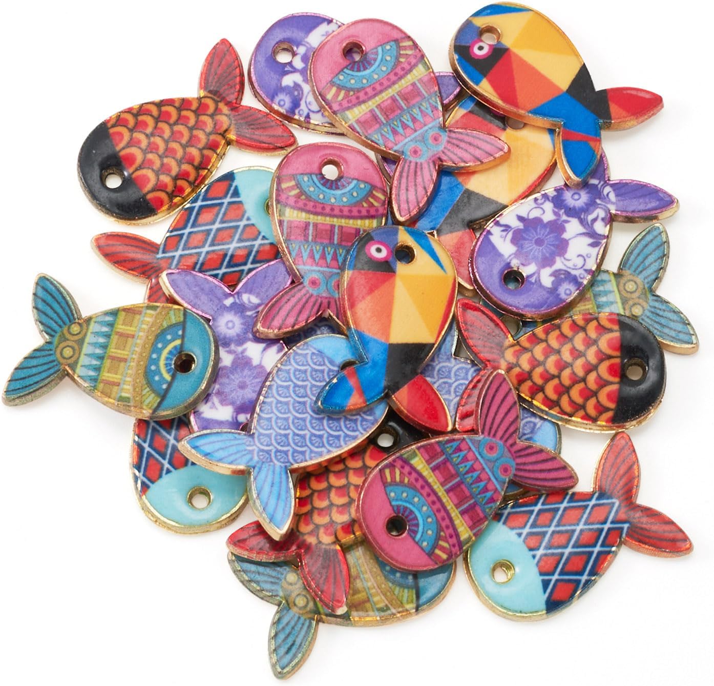 Amazon.com: Craftdady 28Pcs Enamel Fish Charms: 7 Styles Colorful ...