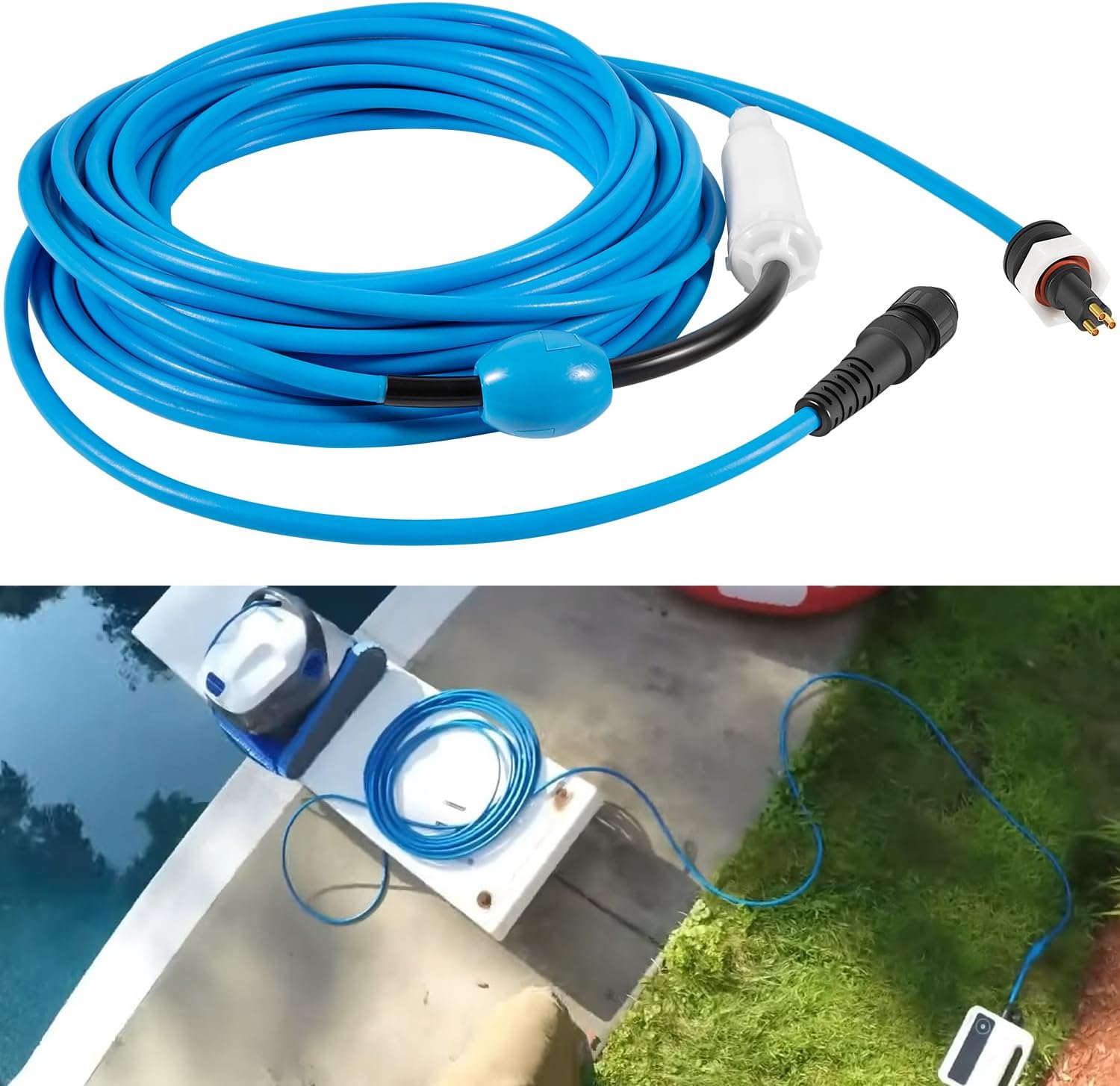 Amazon.com: 99958906-DIY 18M/60FT Blue 3-Wire Cable with Swivel for ...