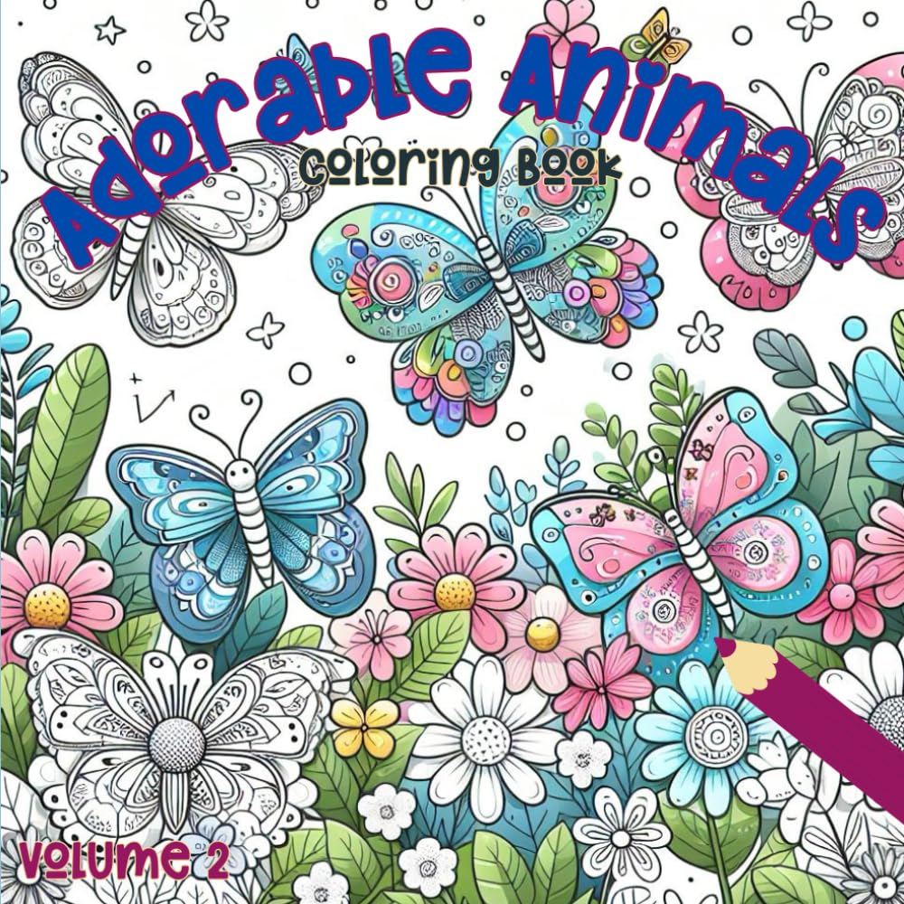 Amazon.com: Adorable Animals Coloring Book, Volume 2: More cute animal ...