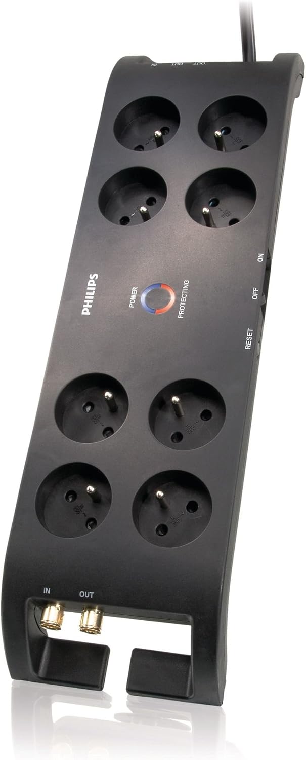 Philips SPN5085B/19 Power Strip with Switch - Surge Protection - 8-Way ...