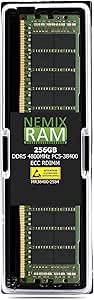 NEMIX RAM 256GB (1X256GB) DDR5 4800MHZ PC5-38400 8Rx4 1.1V CL40 288-PIN ECC RDIMM Registered ...