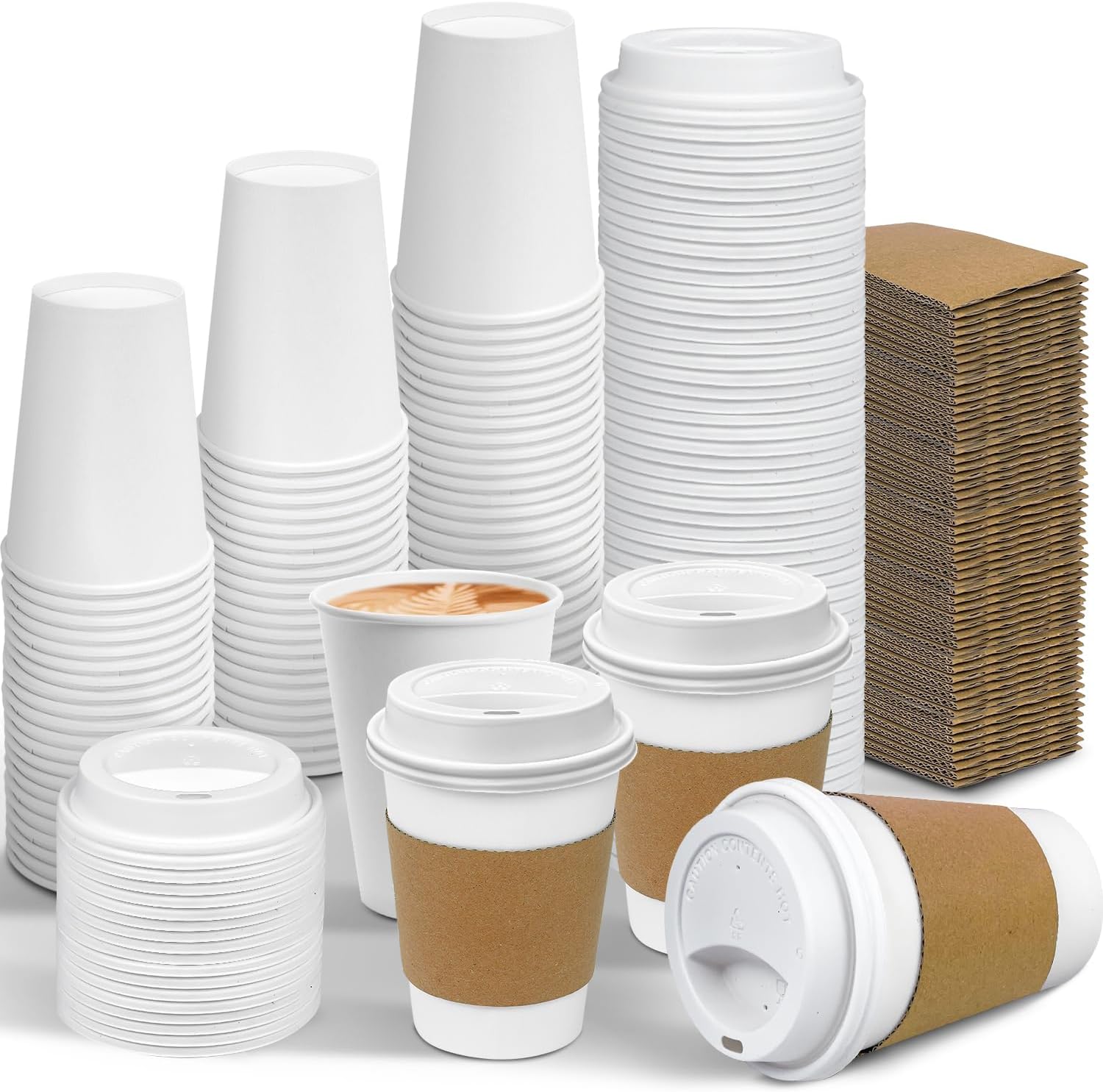 Amazon.com: Sugarman Creations 12oz White Disposable Coffee Cups with ...