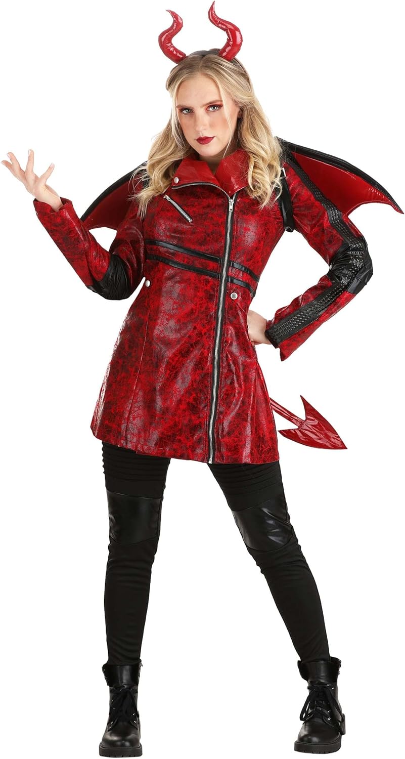 Amazon.com: FUN Costumes Women's Leather Devil Costume, Sexy Red Devil ...