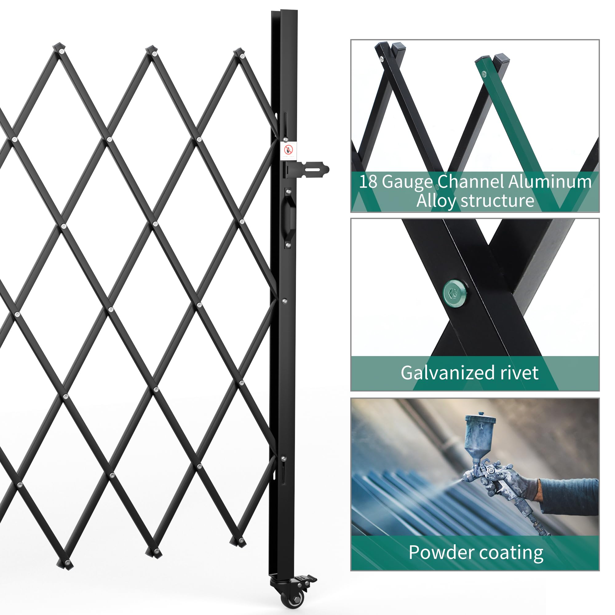 Snapklik.com : YITAHOME Single Folding Security Gate, 50" H X 75" W ...