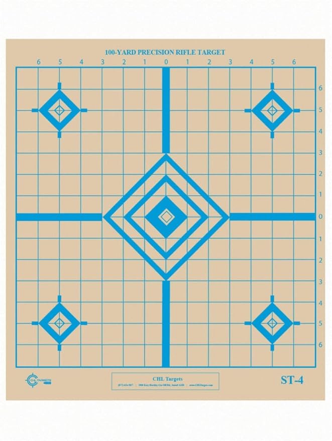 Amazon.com : ST-4 Rifle Sighting Target, 100-Yard Precision Rifle ...