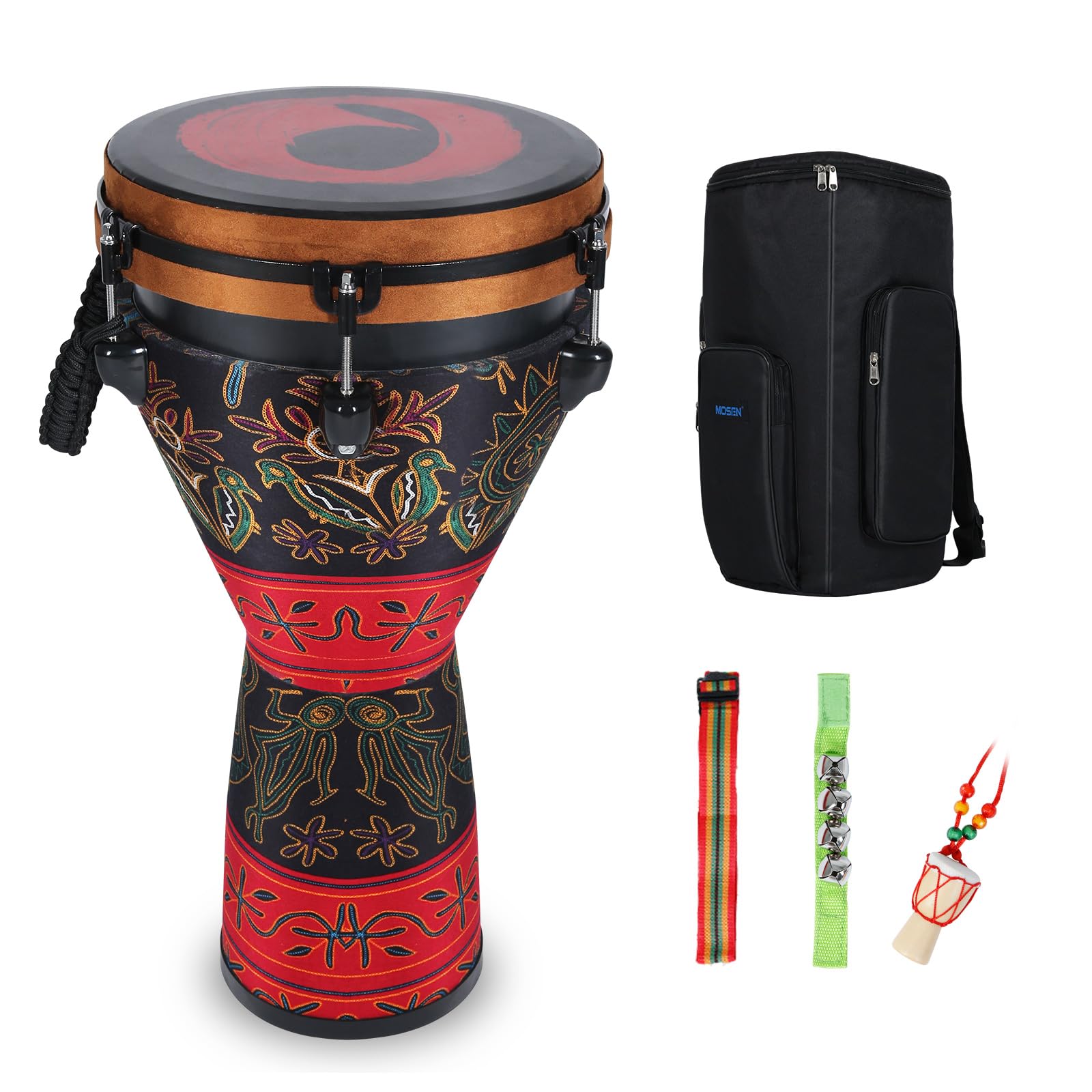 Amazon.com: MOSEN Freestyle Mechanically Tuned 12-Inch Djembe, Carbon ...