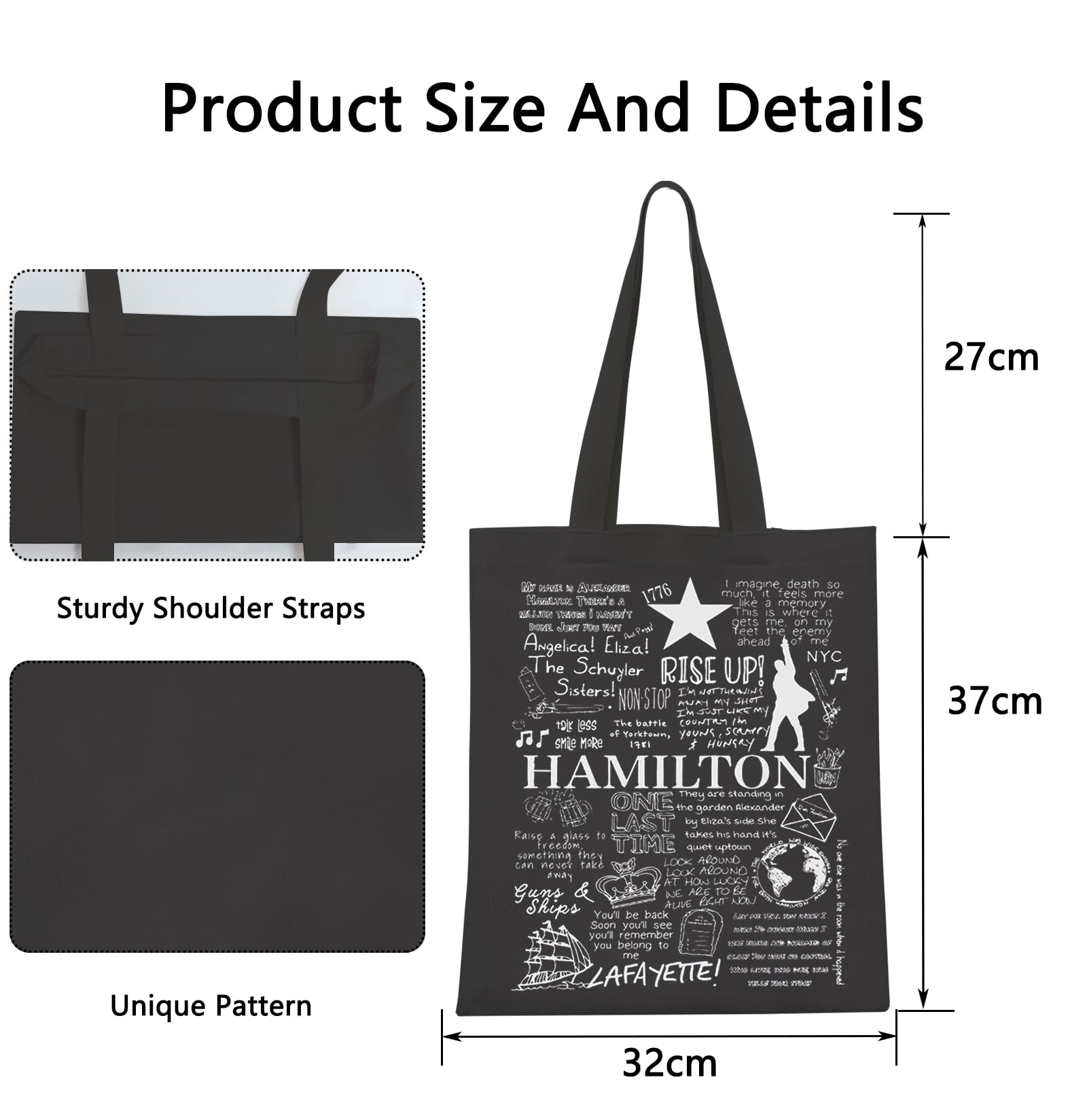 Snapklik.com : POFULL Hamilton Musical Tote Bag Musical Merchandise ...