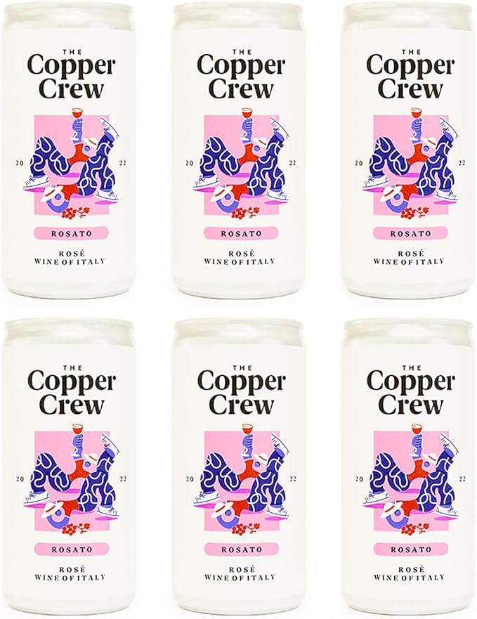 Copper Crew Rose Wine in a Can Rosato 187ml - Pack of 6 (Organic and ...