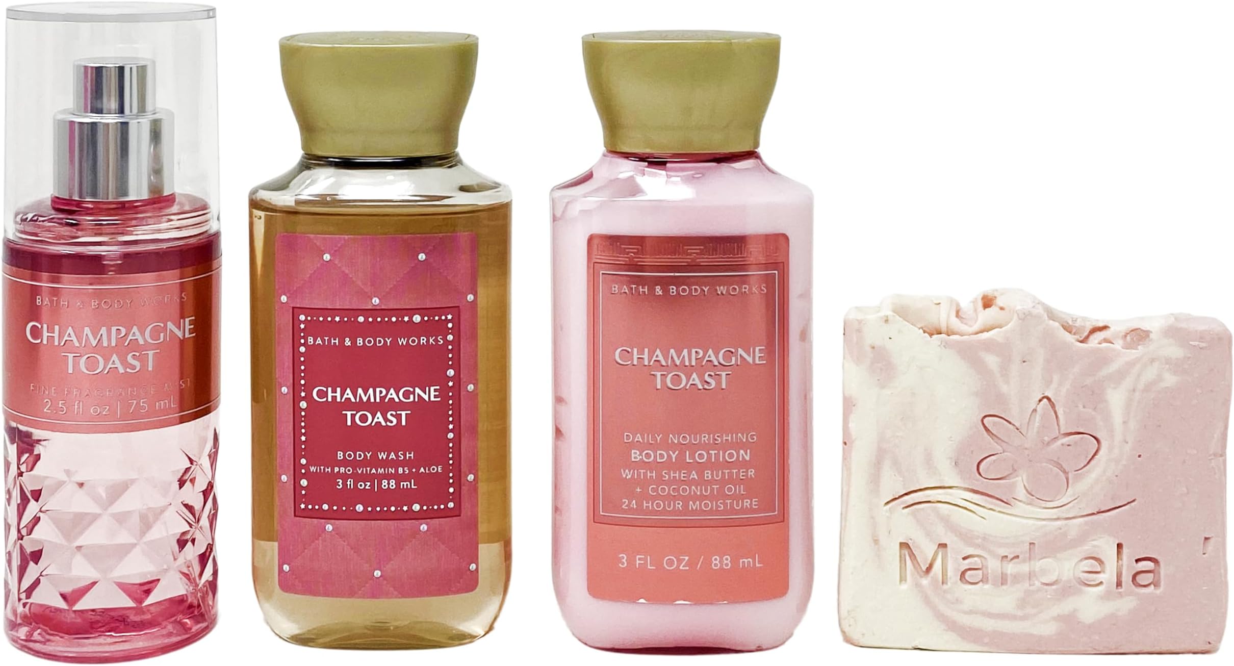 Amazon.com : Bath & Body Works Champagne Toast - Trio Gift Set Travel ...