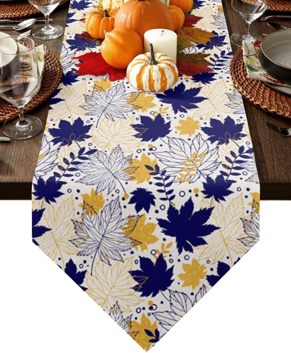 Amazon.com: Fall Leaves Cotton and Linen Triangle Table Runners 90 ...