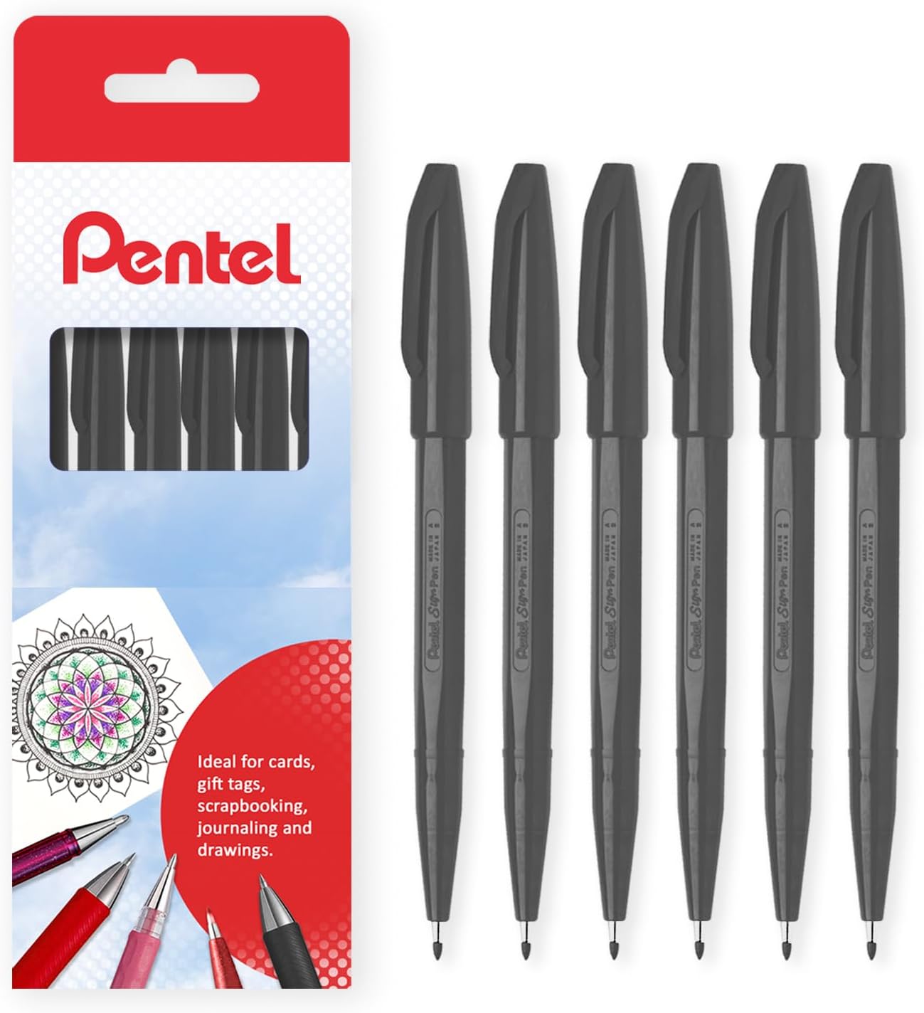 Pentel S520 Original Sign Pen Fibre Tip Marker Fineliner Pens - 2mm Nib ...