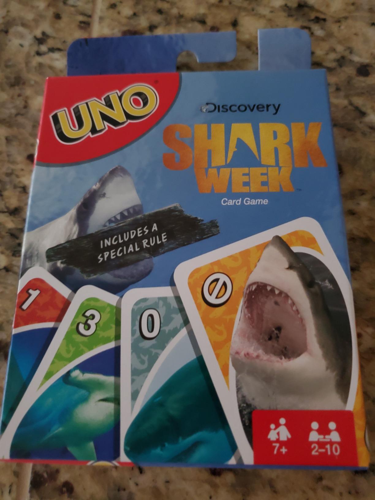 Amazon.com: Mattel Games UNO Card Game, Shark Week Theme, for 2 to 10 ...