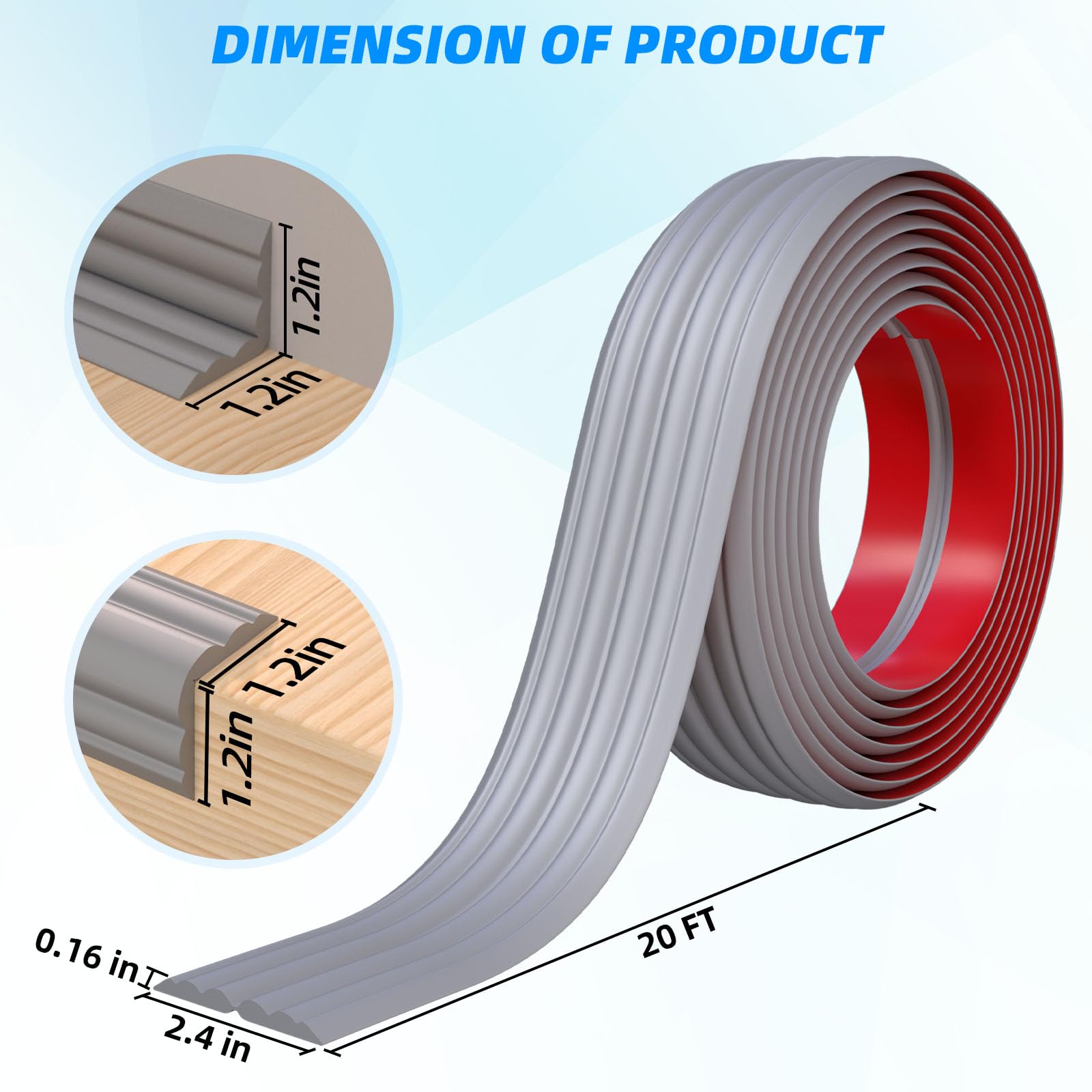 Snapklik.com : 20FT Flexible Wall Corner Protector Moulding Trim, Peel ...