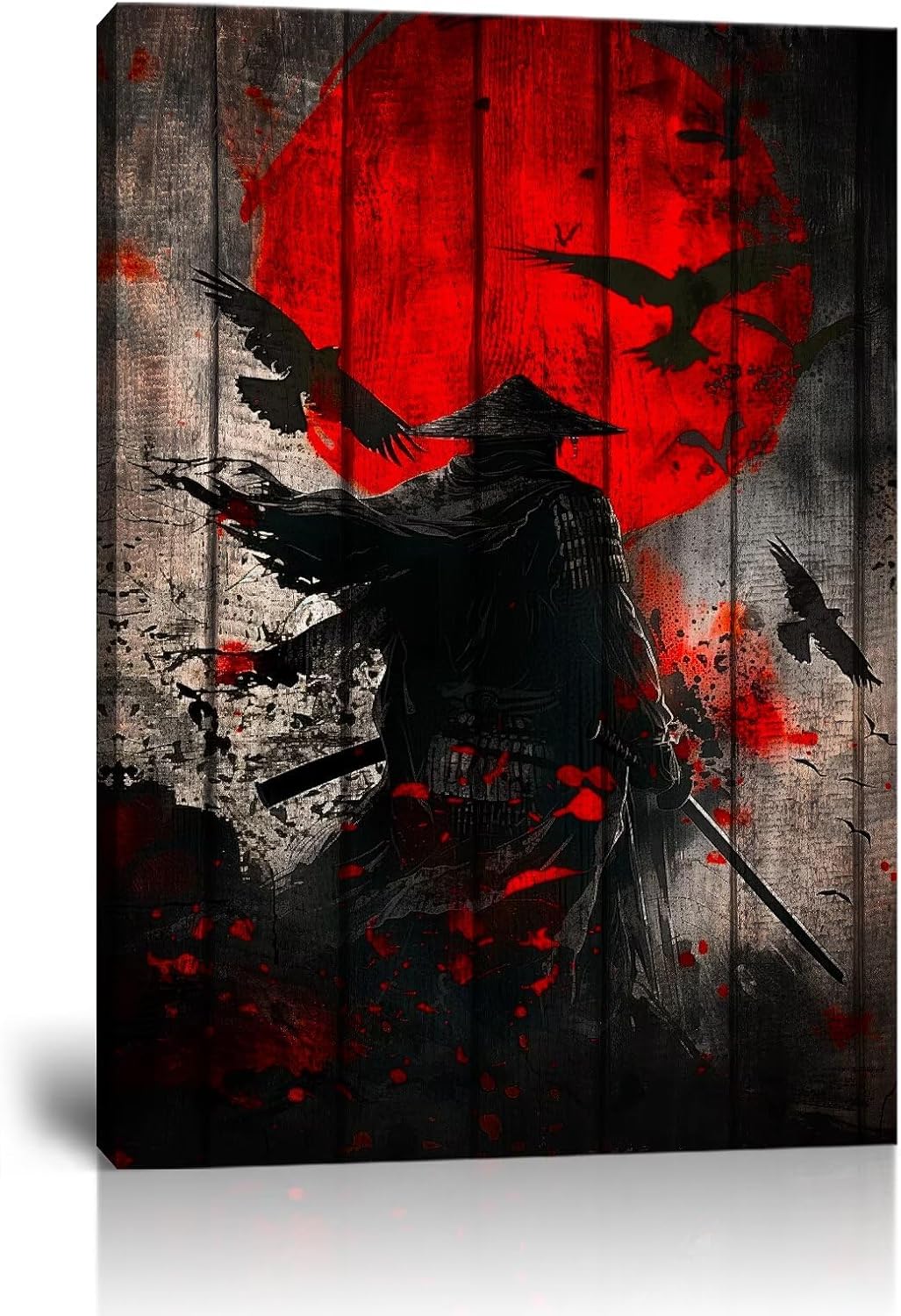 Amazon.com: Japanese Samurai Retro Black and Red Atmosphere Asian ...